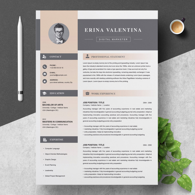 Erina Resume Template #82211 - TemplateMonster